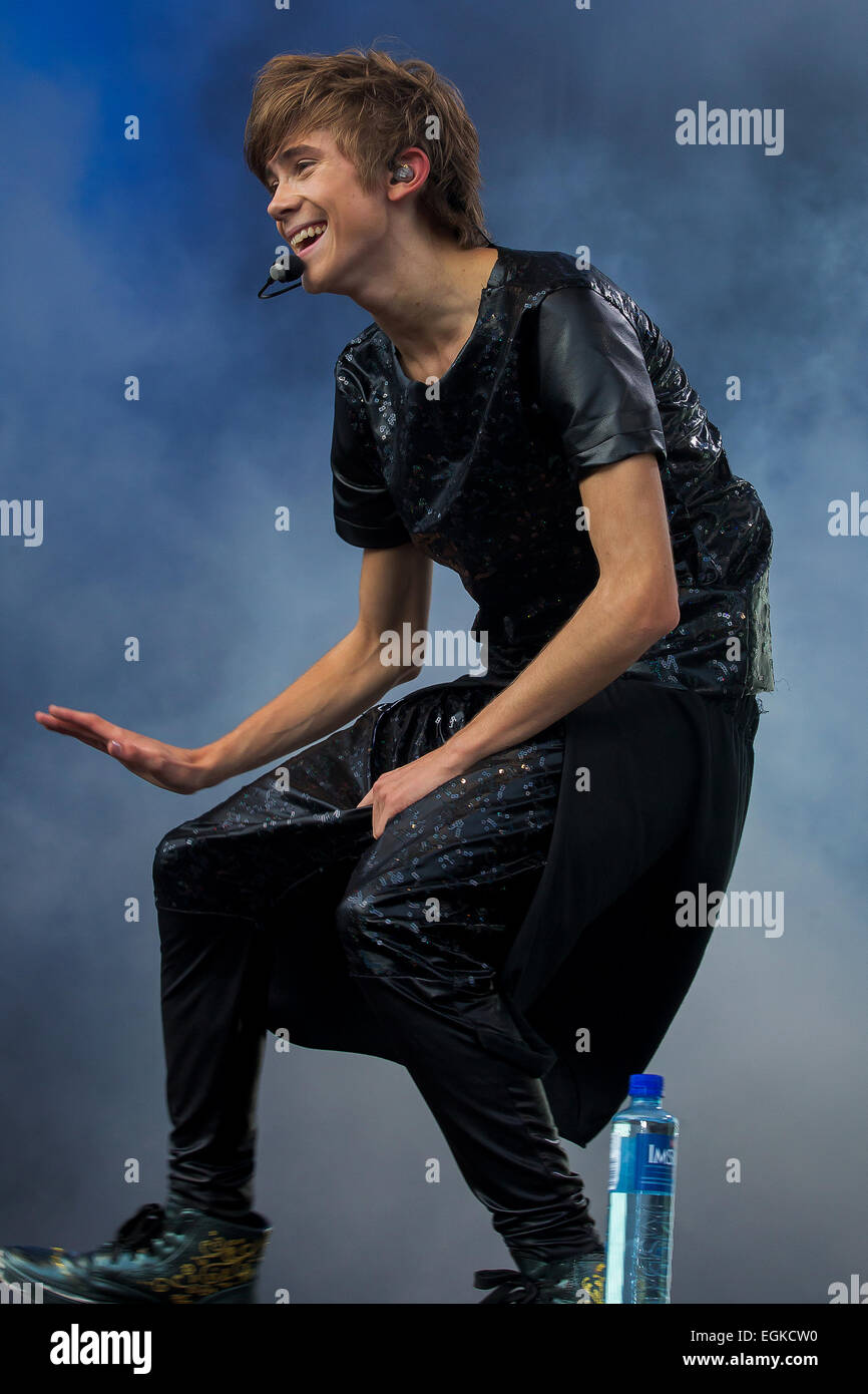 Swedish boy band The Fooo perform live at Liseberg amusement park. The ...