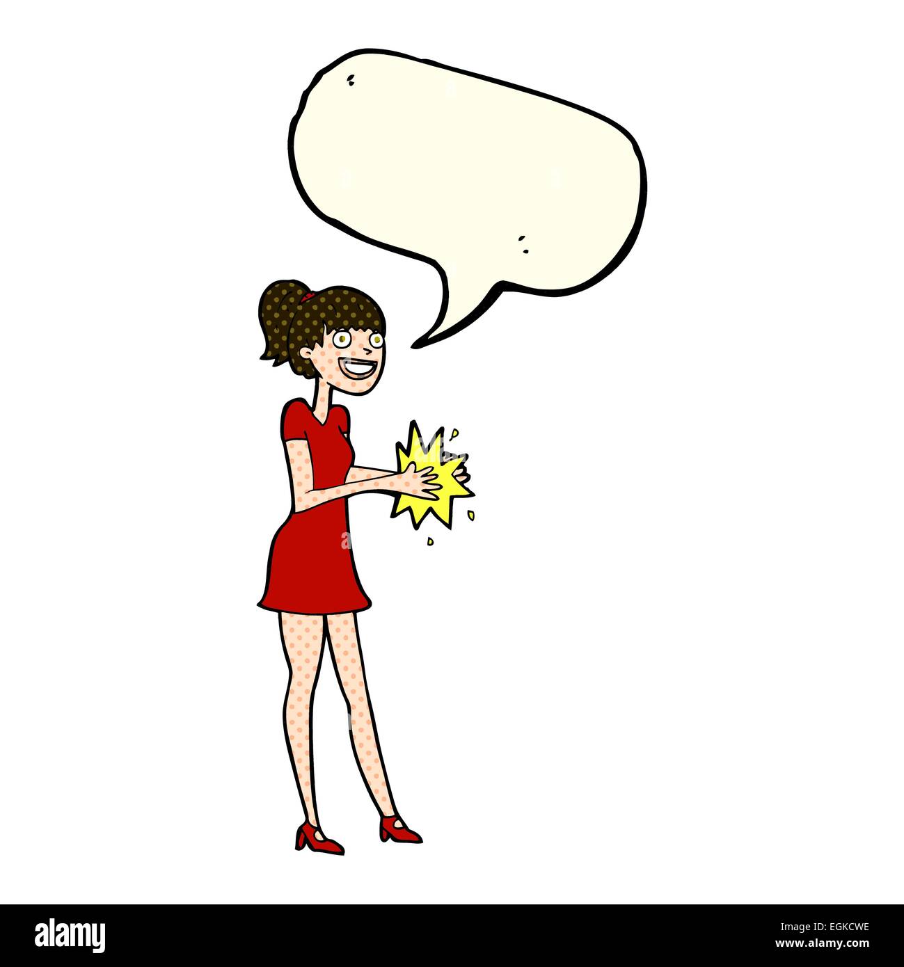 Cartoon woman clapping hands Cut Out Stock Images & Pictures - Alamy