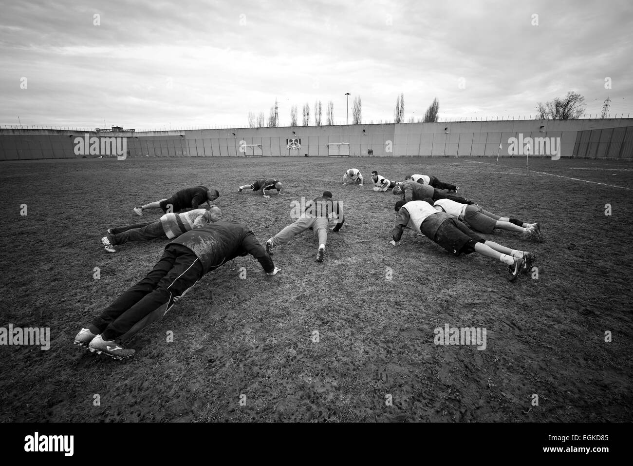 Italy, Bollate prison, Rugby training Stock Photo - Alamy