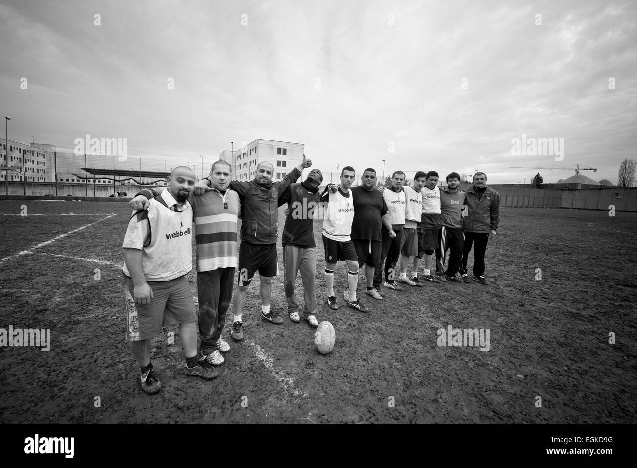 Italy, Bollate prison, Rugby training Stock Photo - Alamy