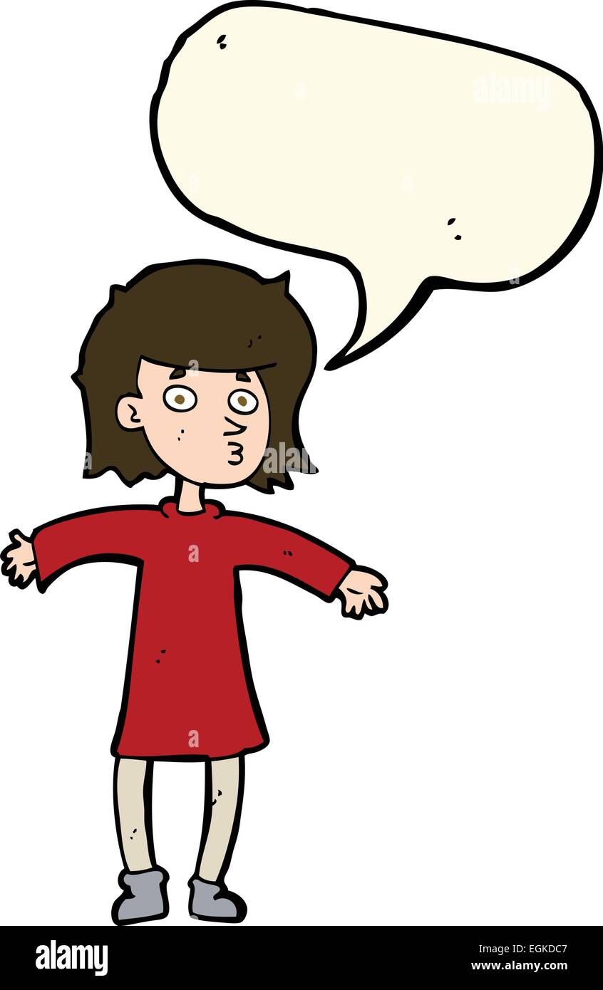 cartoon nervous woman with speech bubble Stock Vector Image & Art - Alamy
