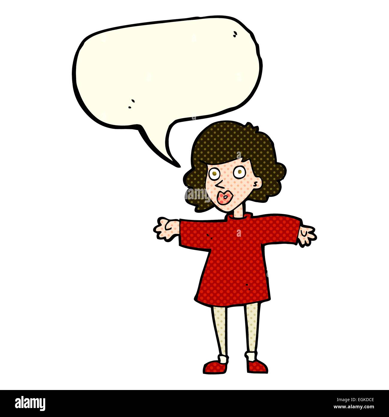 cartoon nervous woman with speech bubble Stock Vector Image & Art - Alamy