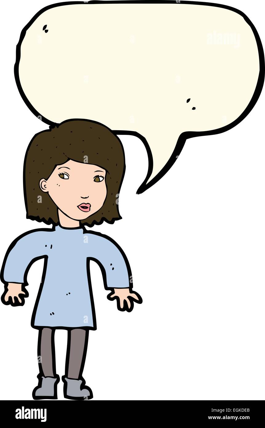 cartoon cautious woman with speech bubble Stock Vector Image & Art - Alamy