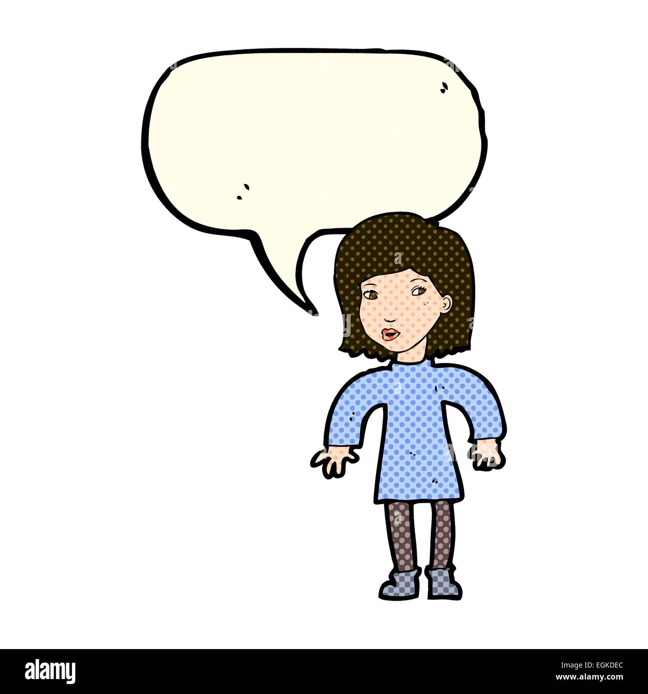 cartoon cautious woman with speech bubble Stock Vector Image & Art - Alamy