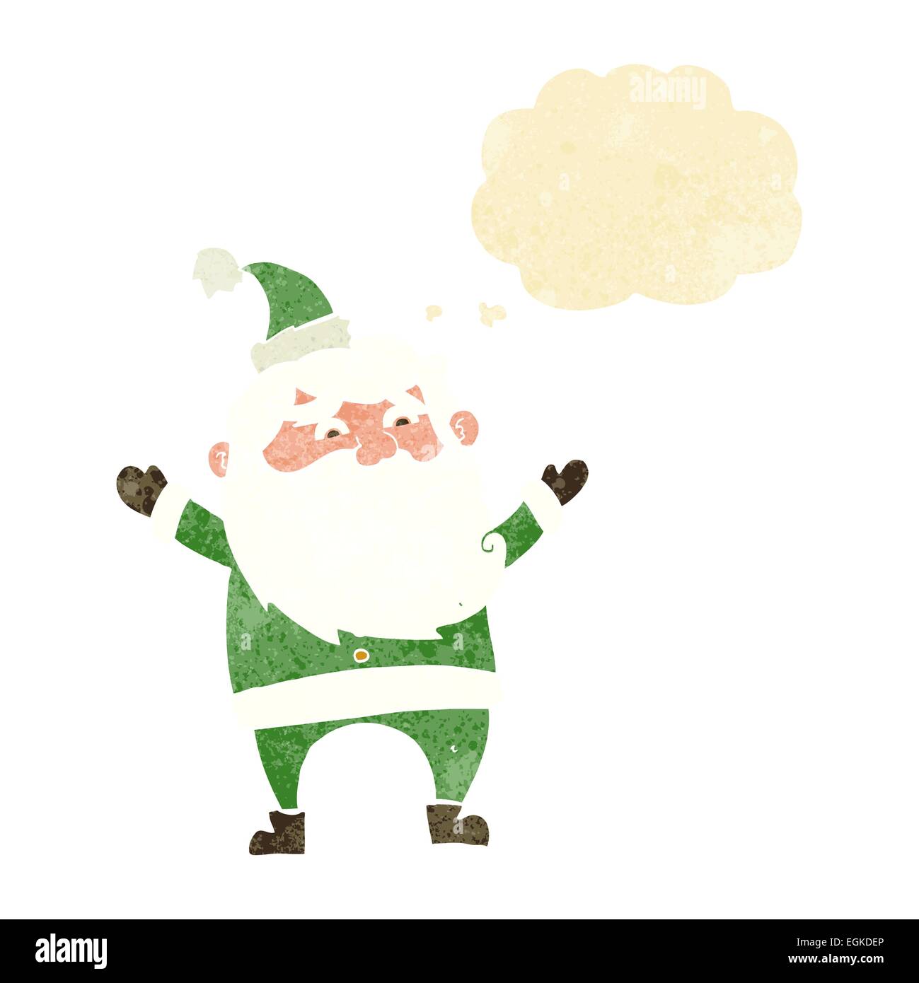 Cartoon happy santa claus thought Stock Vector Images - Alamy