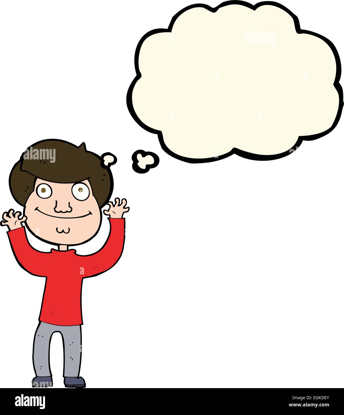 cartoon happy boy with thought bubble Stock Vector Image & Art - Alamy