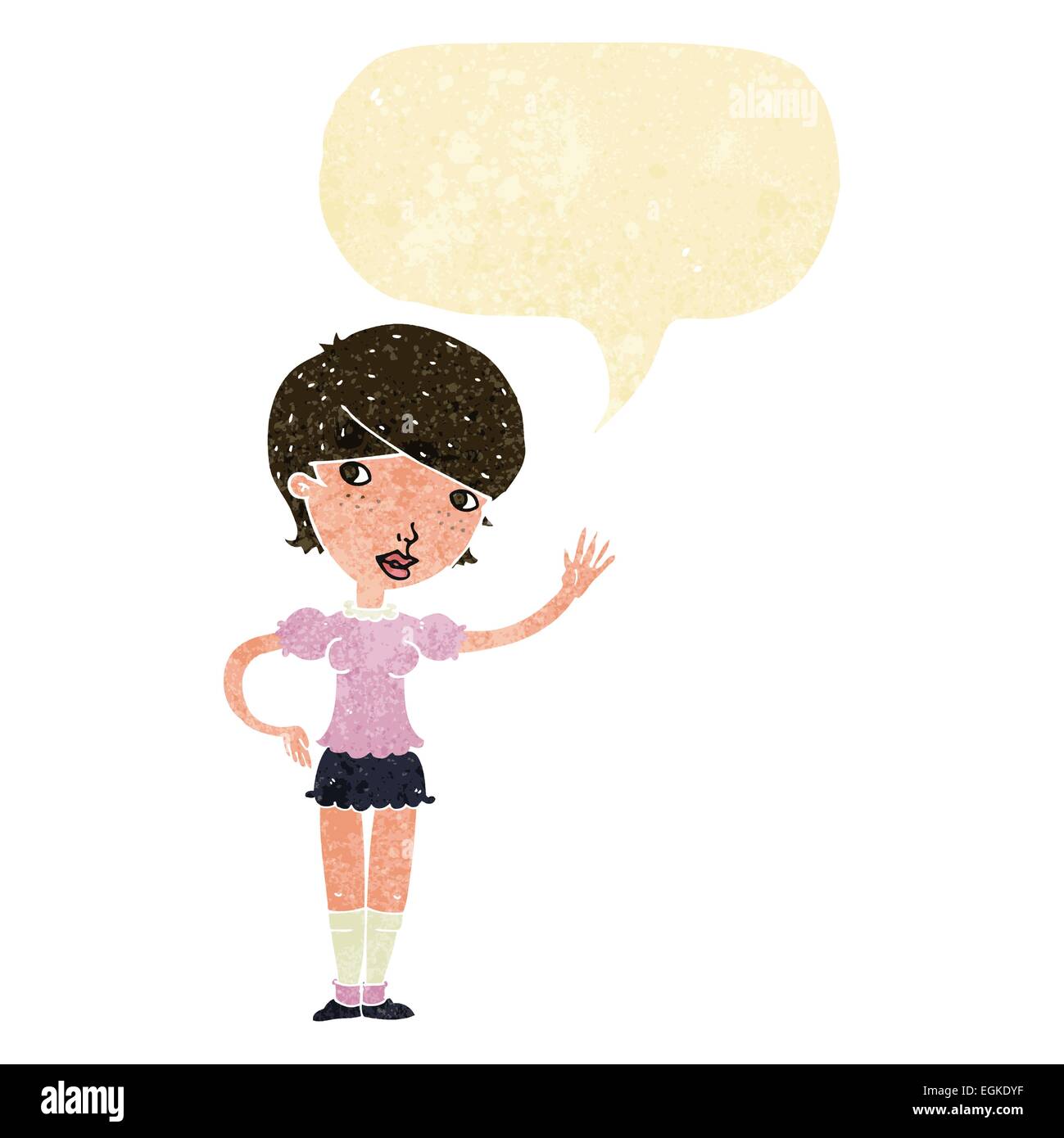Cartoon girl waving bubble hi-res stock photography and images - Alamy