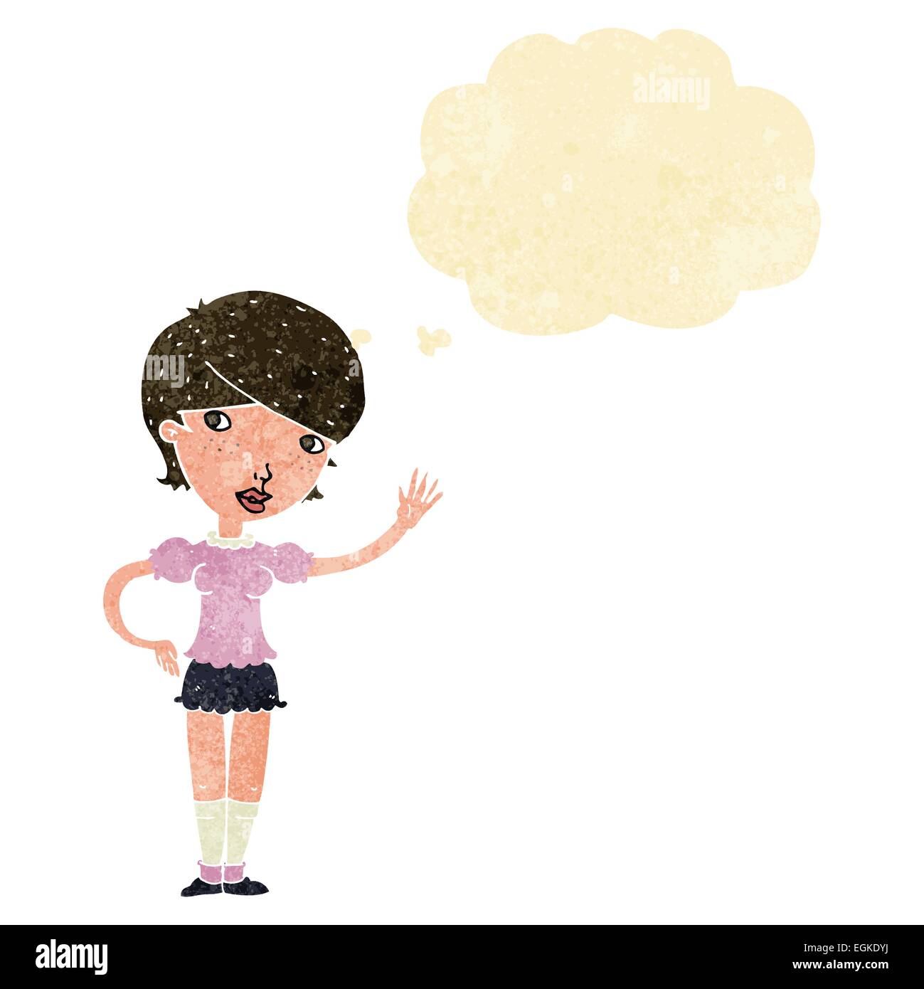 Cartoon girl waving bubble hi-res stock photography and images - Alamy
