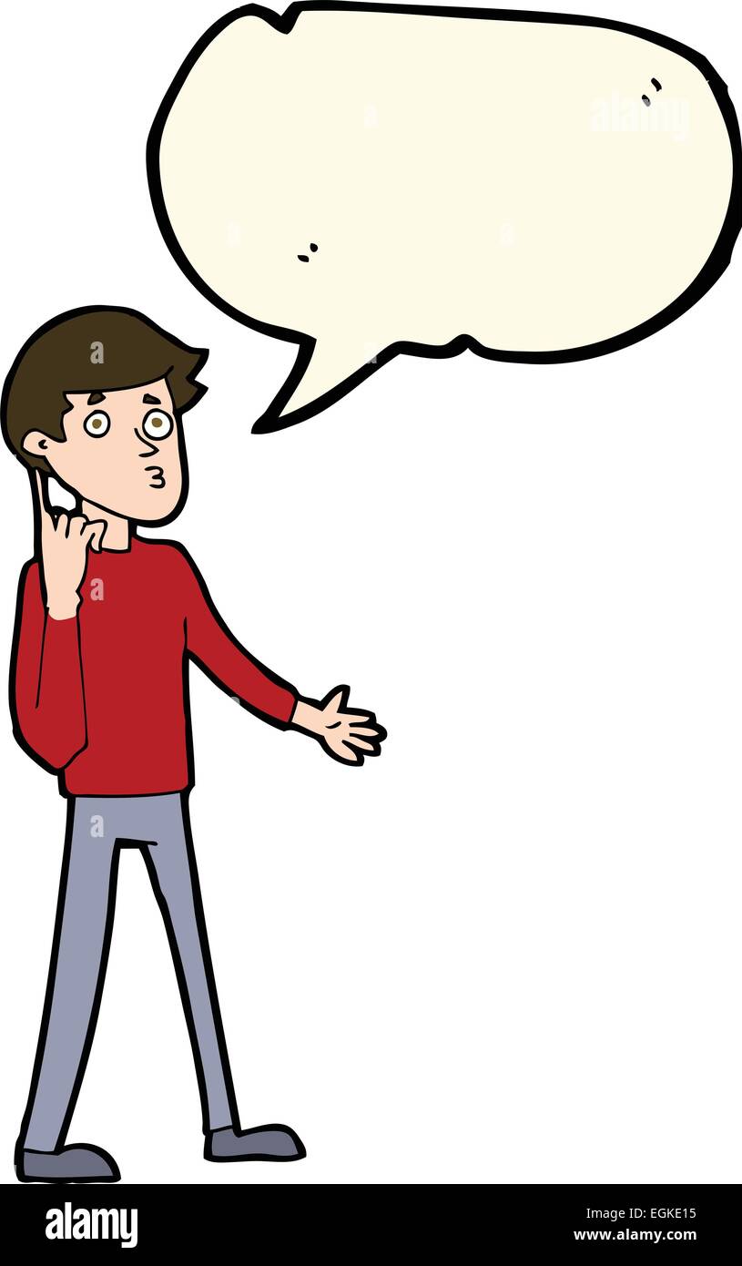 cartoon man asking question with speech bubble Stock Vector Image & Art ...