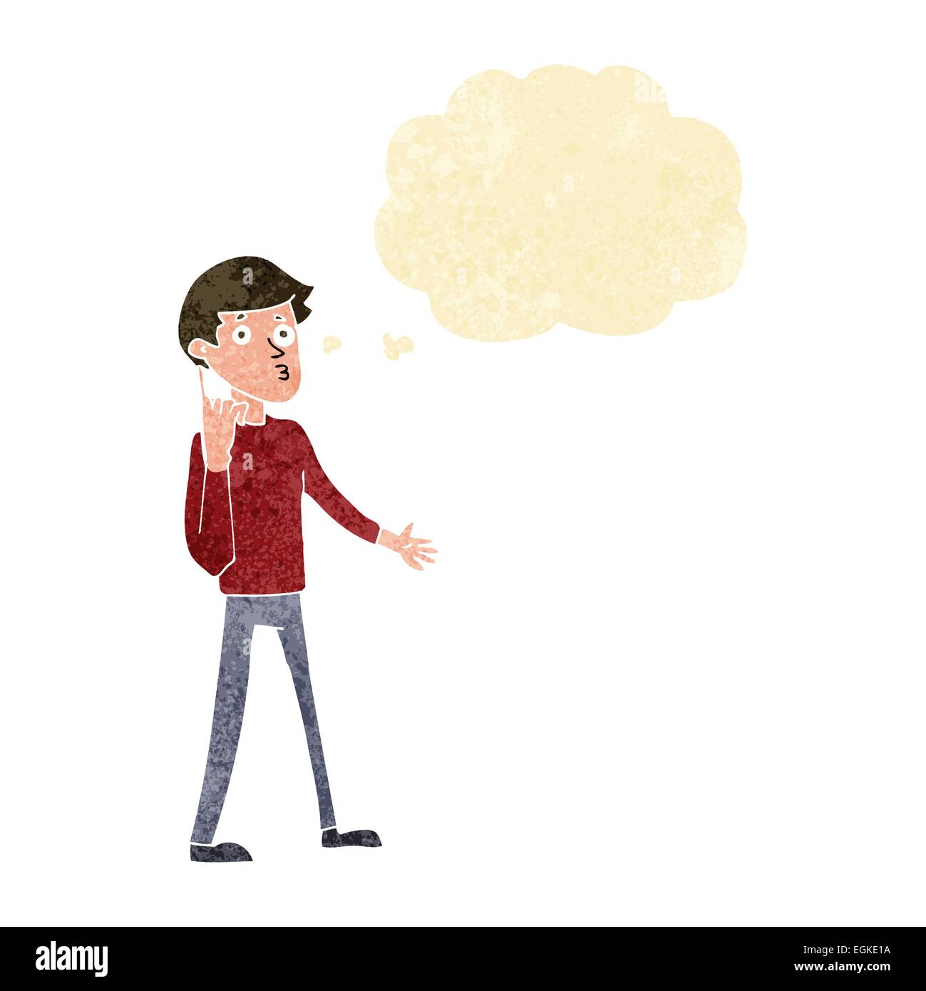 cartoon man asking question with thought bubble Stock Vector Image ...