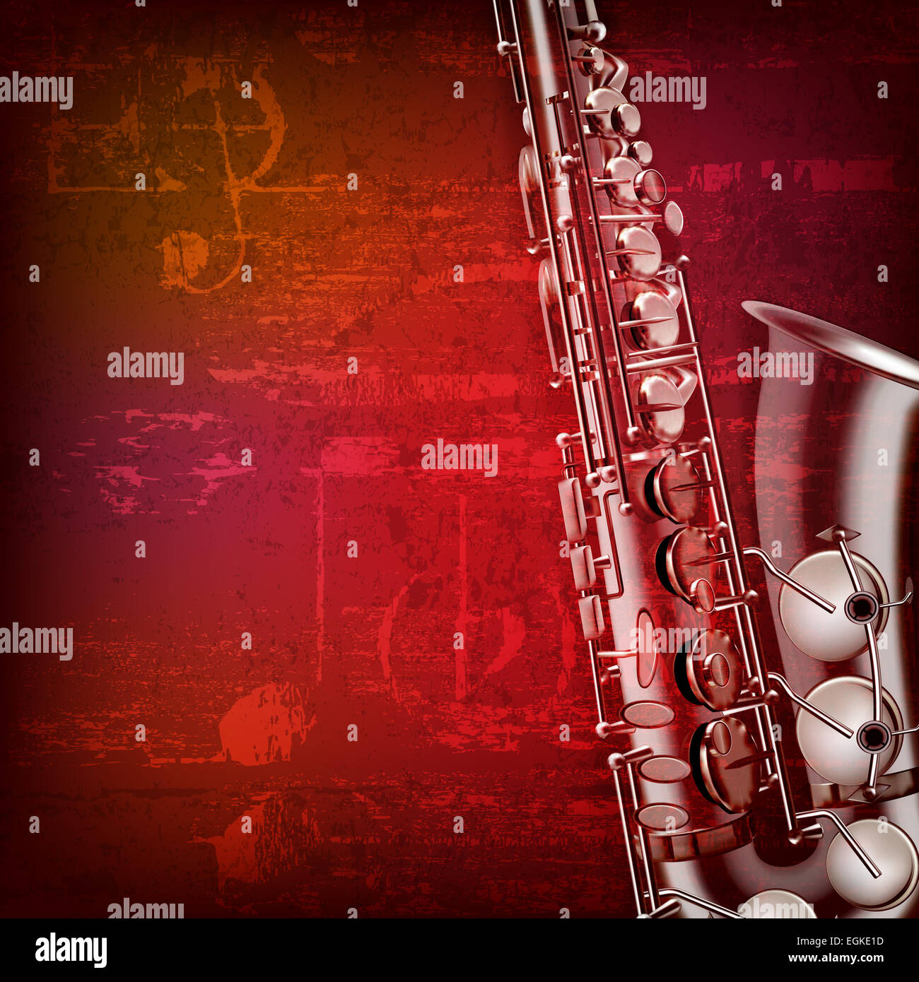 abstract red sound grunge background with saxophone Stock Photo - Alamy