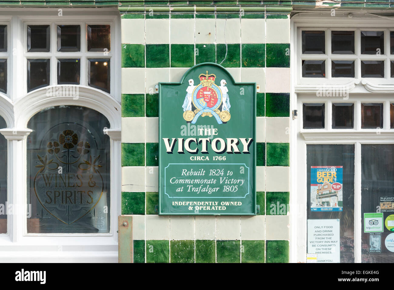 The Victory Pub in Brighton UK showing the sign and architectural ...