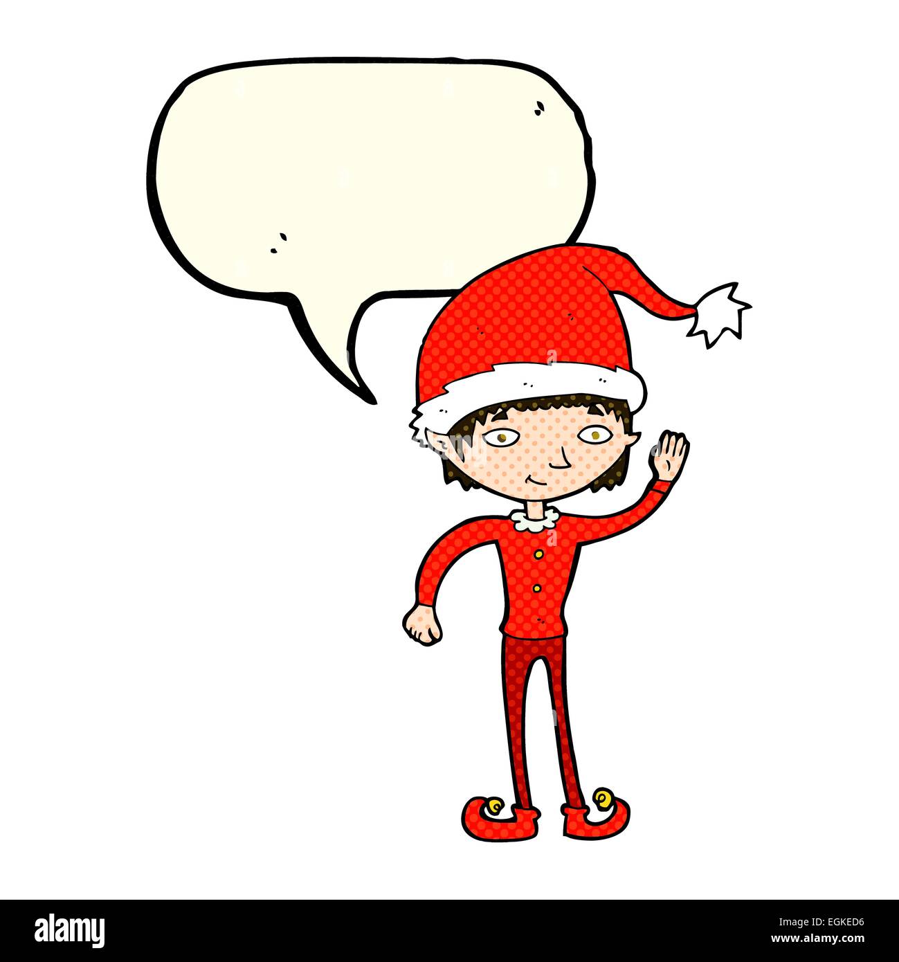 Cartoon waving christmas elf Cut Out Stock Images & Pictures - Alamy