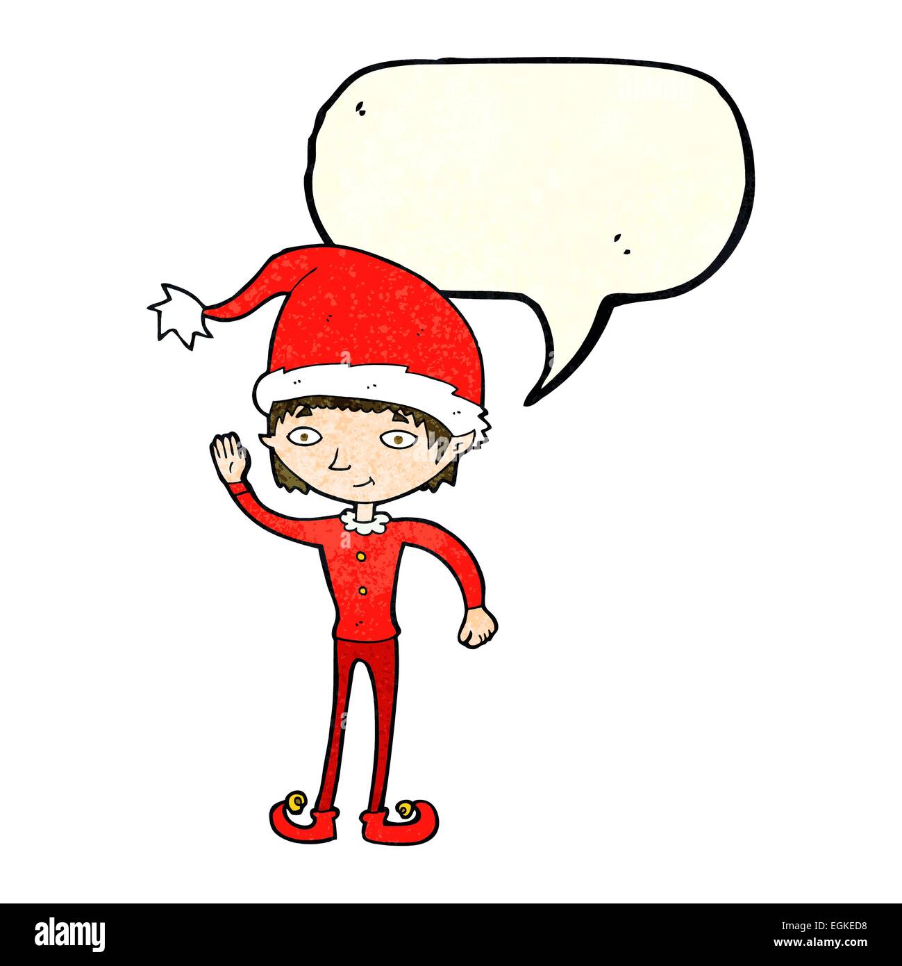 Cartoon waving christmas elf Cut Out Stock Images & Pictures - Alamy