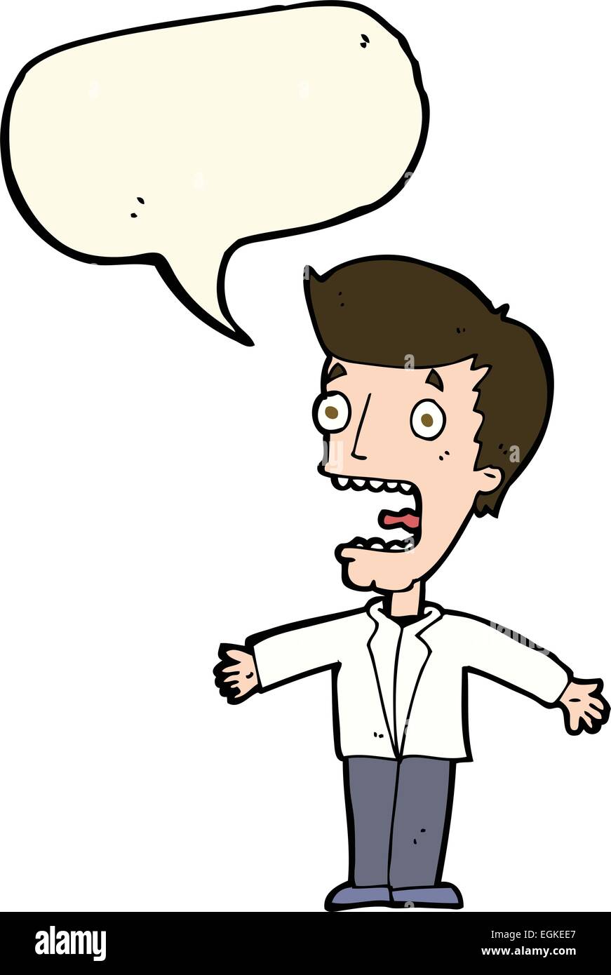cartoon screaming man with speech bubble Stock Vector Image & Art - Alamy