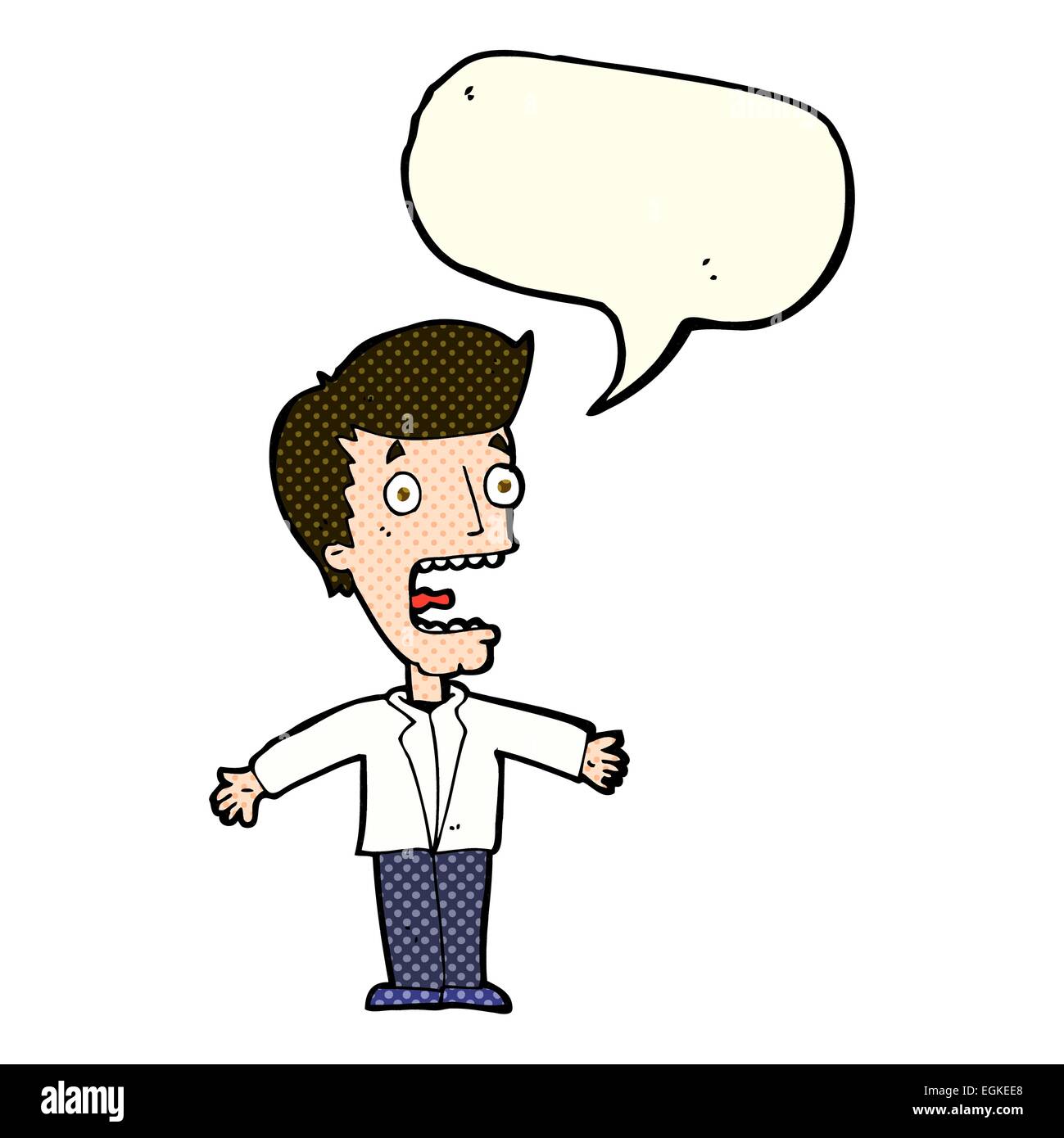 cartoon screaming man with speech bubble Stock Vector Image & Art - Alamy