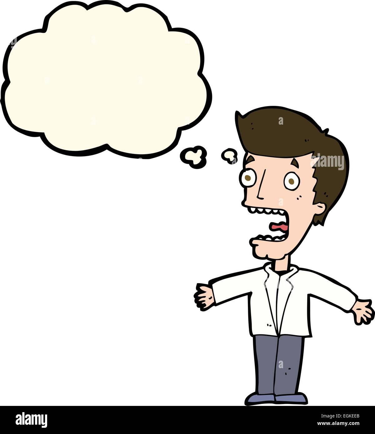 cartoon screaming man with thought bubble Stock Vector Image & Art - Alamy