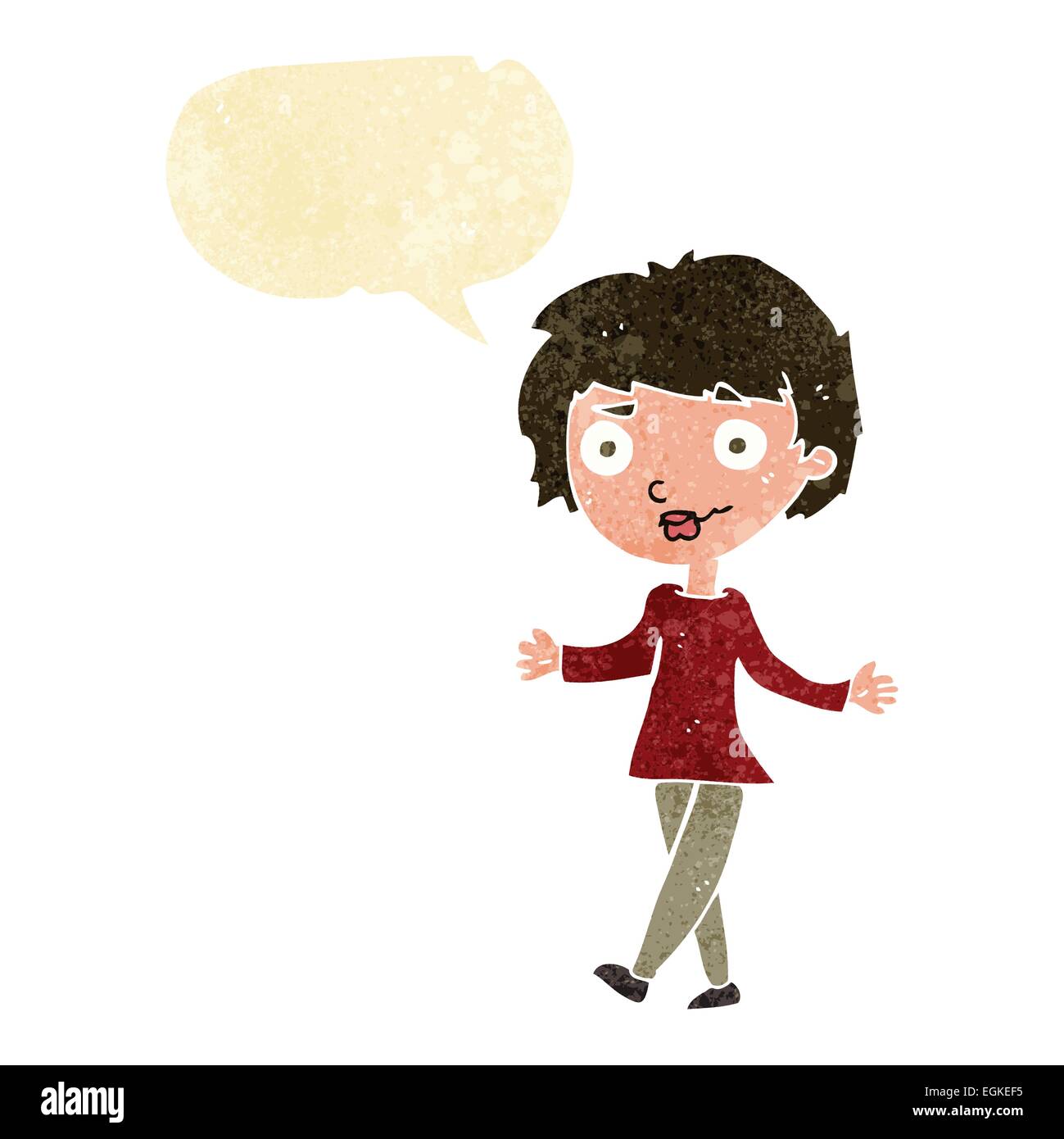 cartoon confused woman with speech bubble Stock Vector Image & Art - Alamy