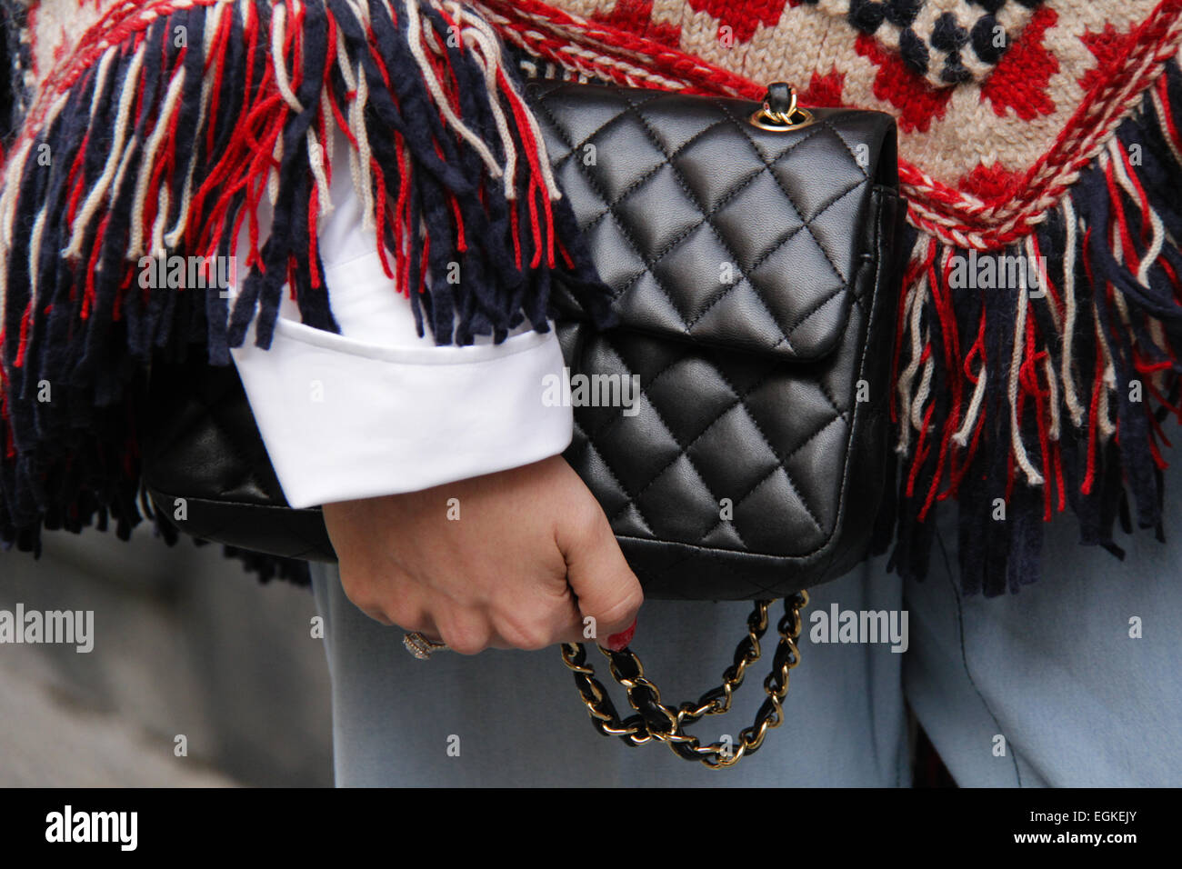 Lise Grendene arriving at the Alberta Ferretti runway show in Milan ...