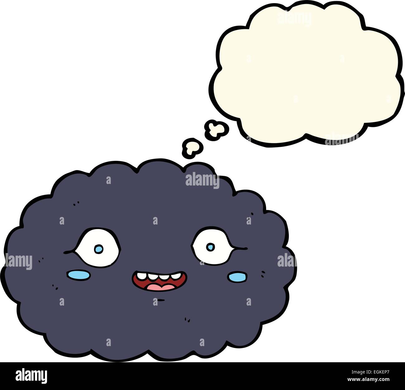 happy cartoon cloud with thought bubble Stock Vector Image & Art - Alamy