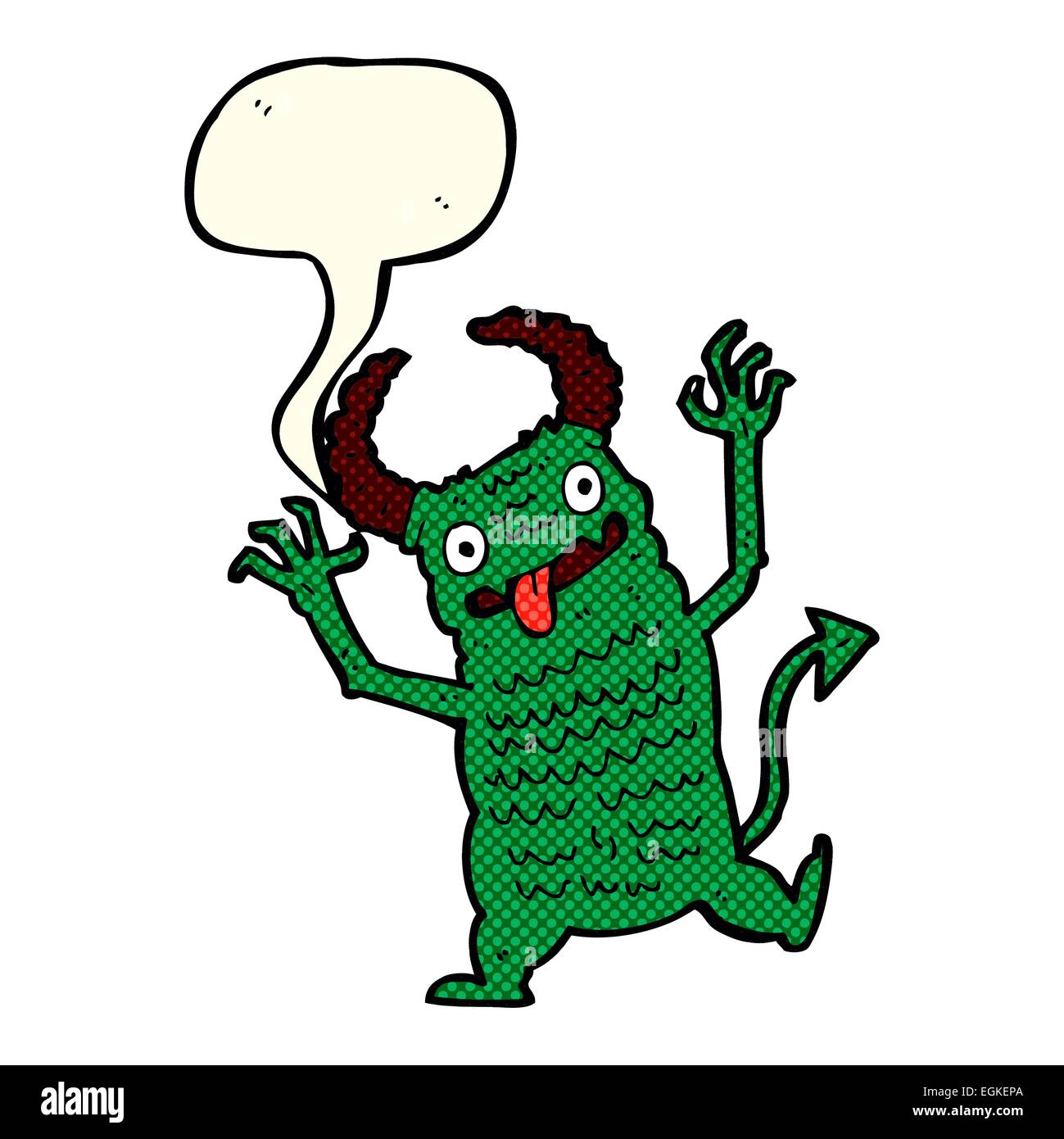 cartoon demon with speech bubble Stock Vector Image & Art - Alamy