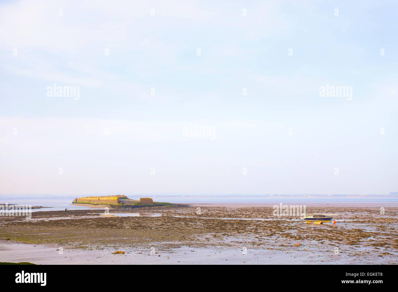 Remains of the harbour wall. Kirkland Scar, Port Carlisle, Solway Coast ...