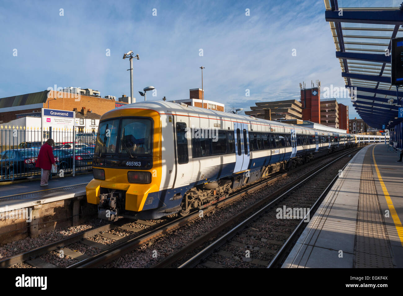train standing at platform 2 at the new layout of gravesend station ...