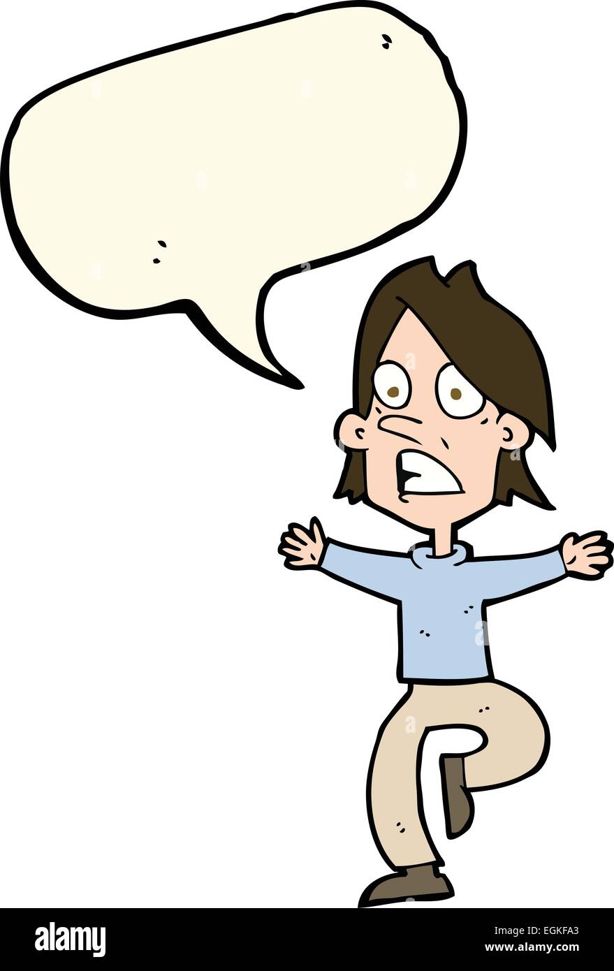 cartoon panicking man with speech bubble Stock Vector Image & Art - Alamy