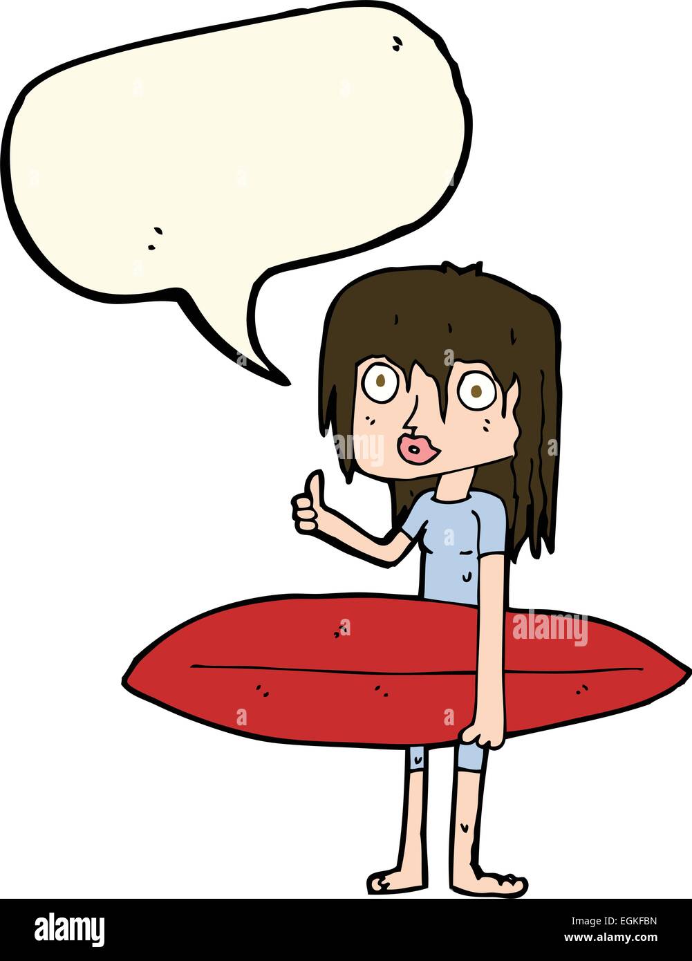 Cartoon surfer girl Stock Vector Images - Alamy