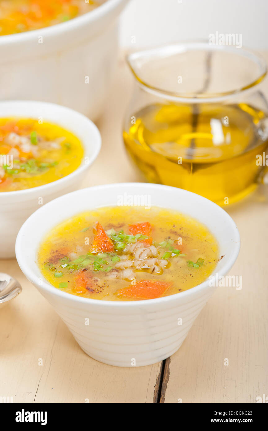 traditional Syrian barley broth soup Aleppo style called talbina or ...