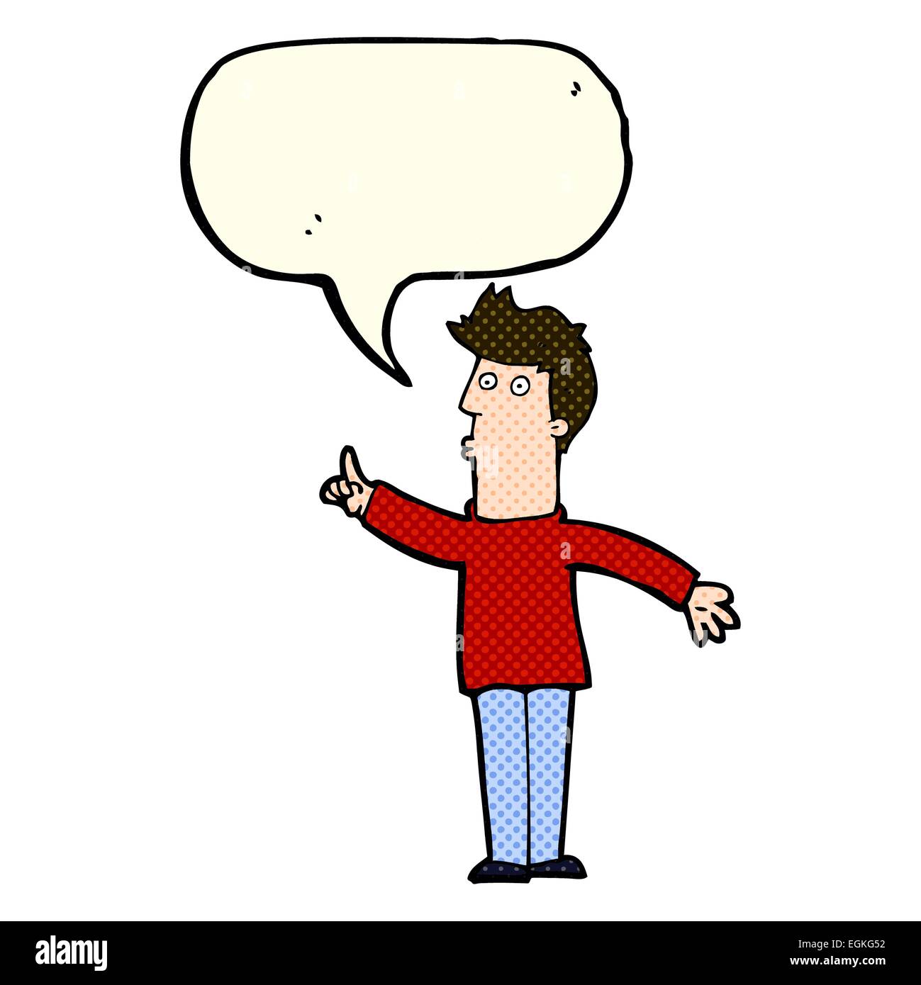 cartoon man advising caution with speech bubble Stock Vector Image ...