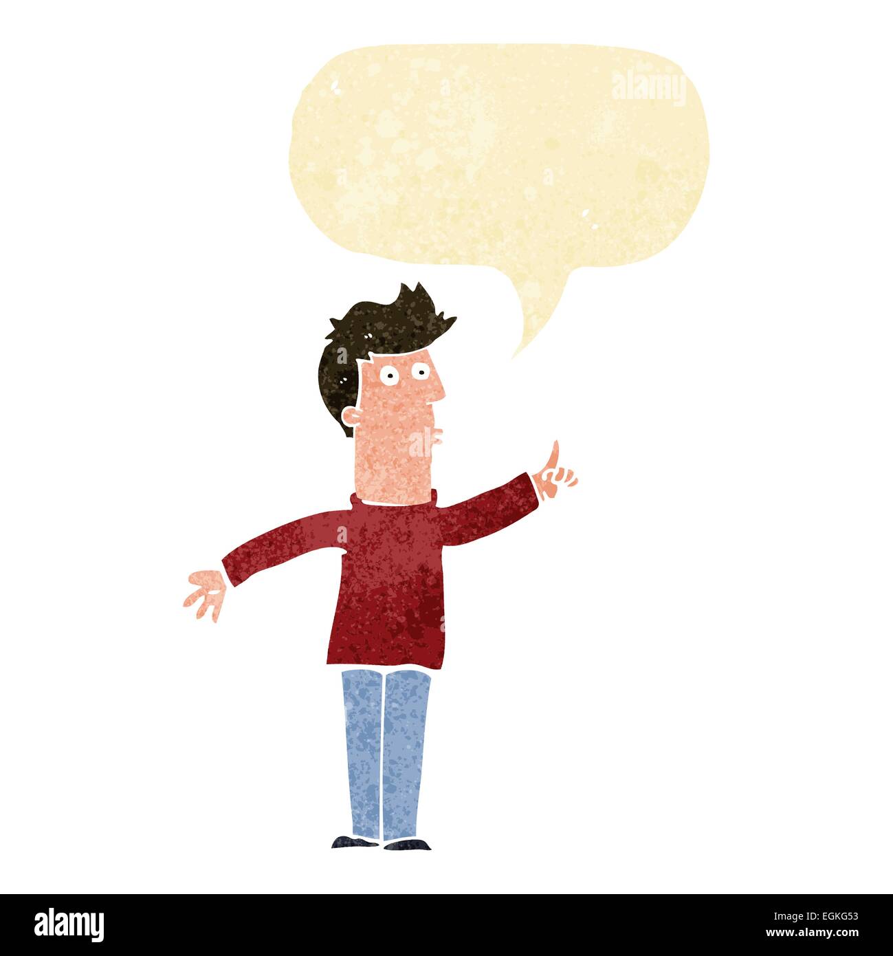 cartoon man advising caution with speech bubble Stock Vector Image ...