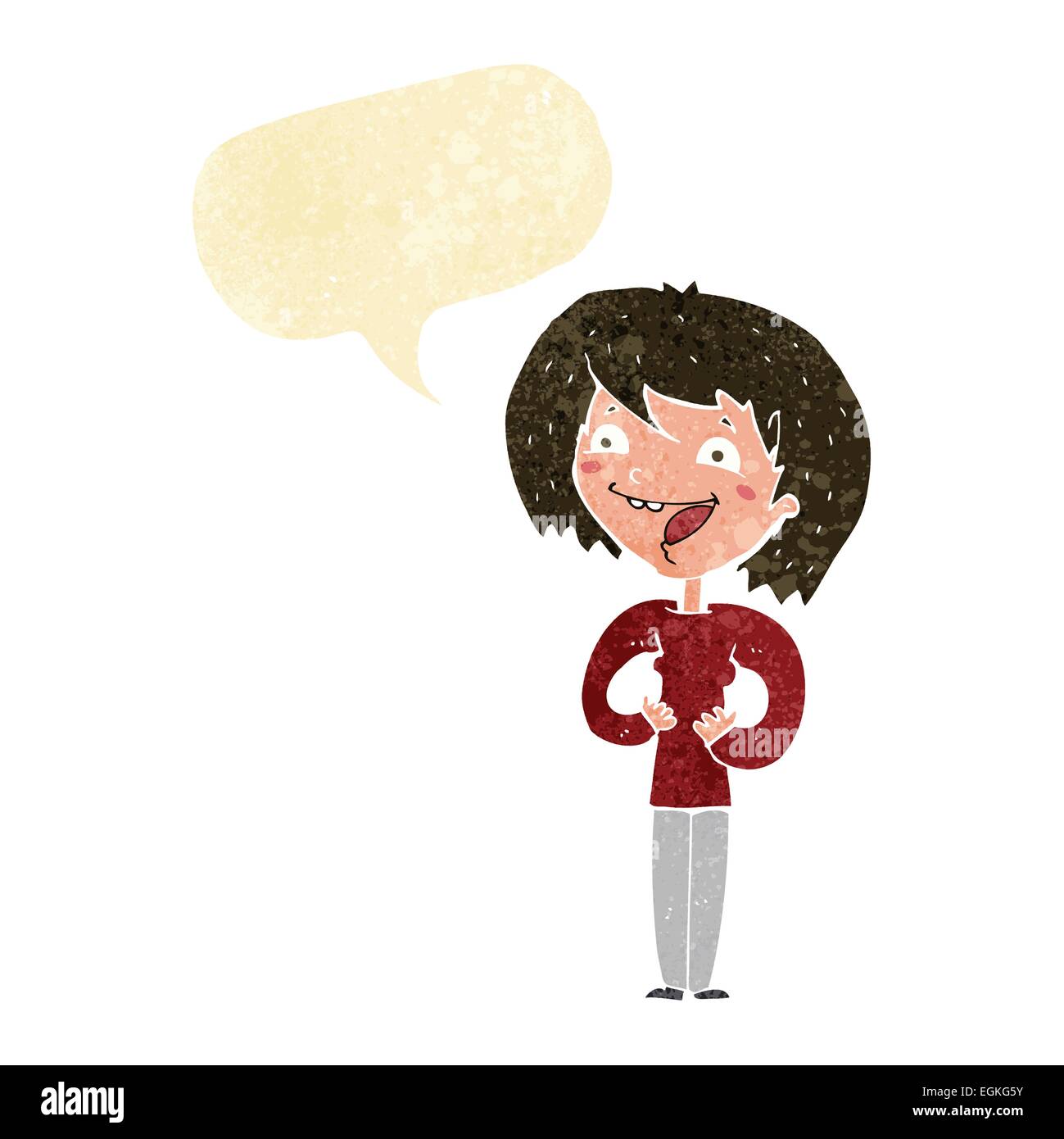 Cartoon excited woman bubble Stock Vector Images - Alamy