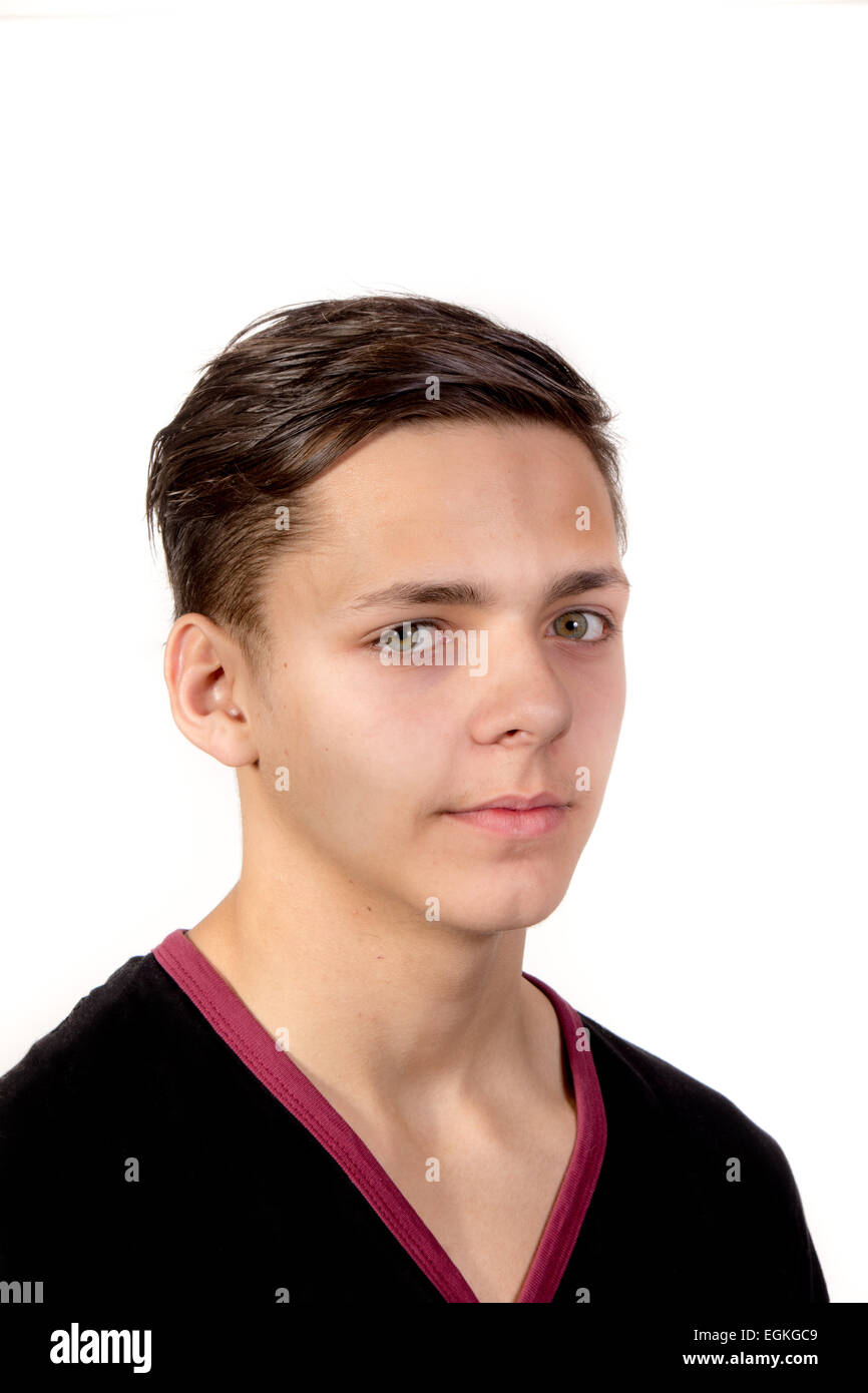 White Teenage Boy Portrait Stock Photo - Alamy
