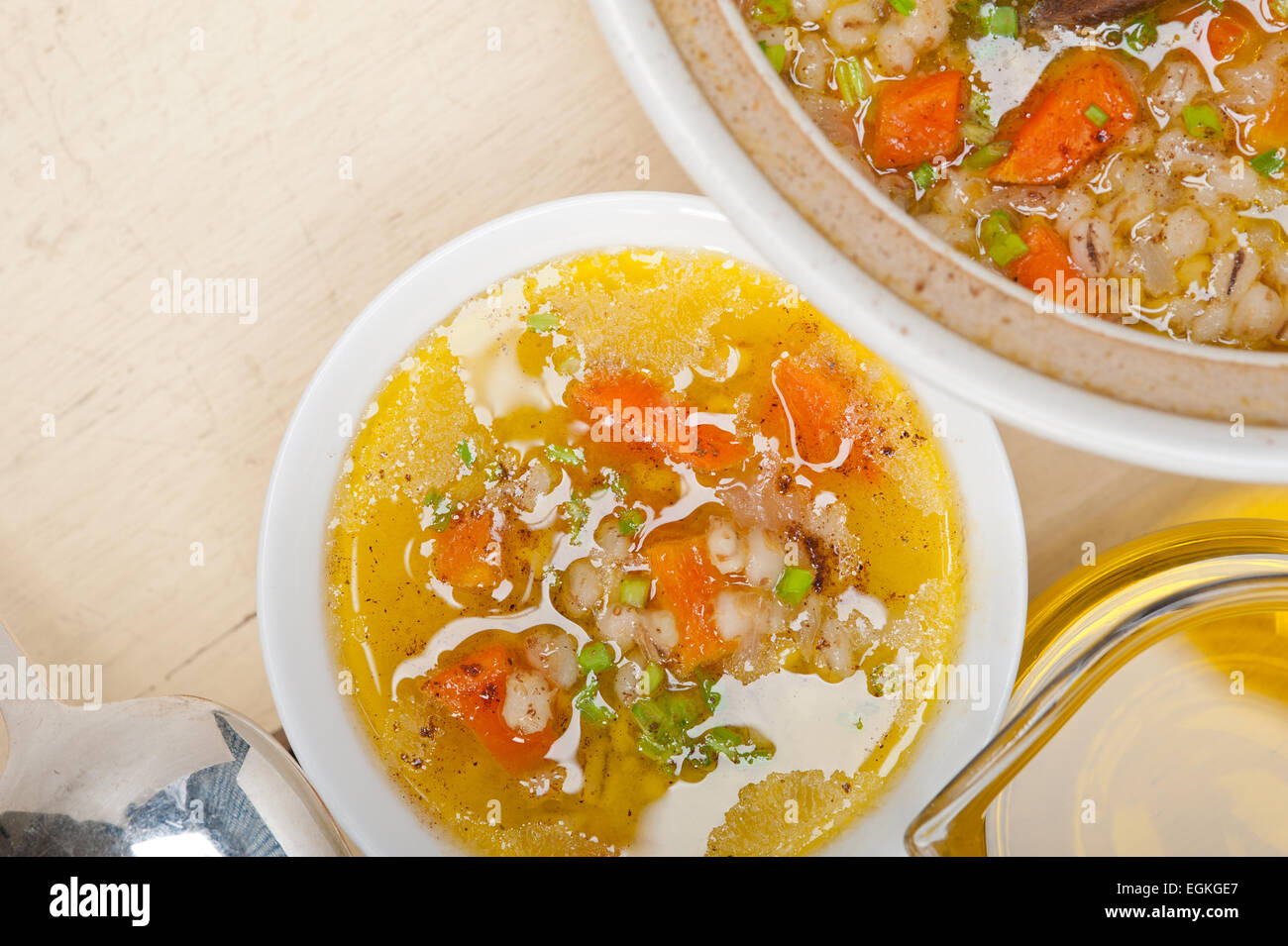 traditional Syrian barley broth soup Aleppo style called talbina or ...