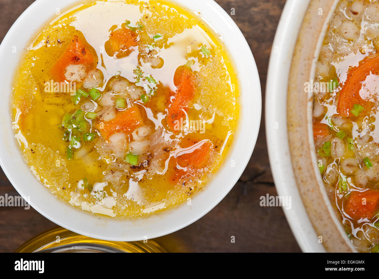 traditional Syrian barley broth soup Aleppo style called talbina or ...