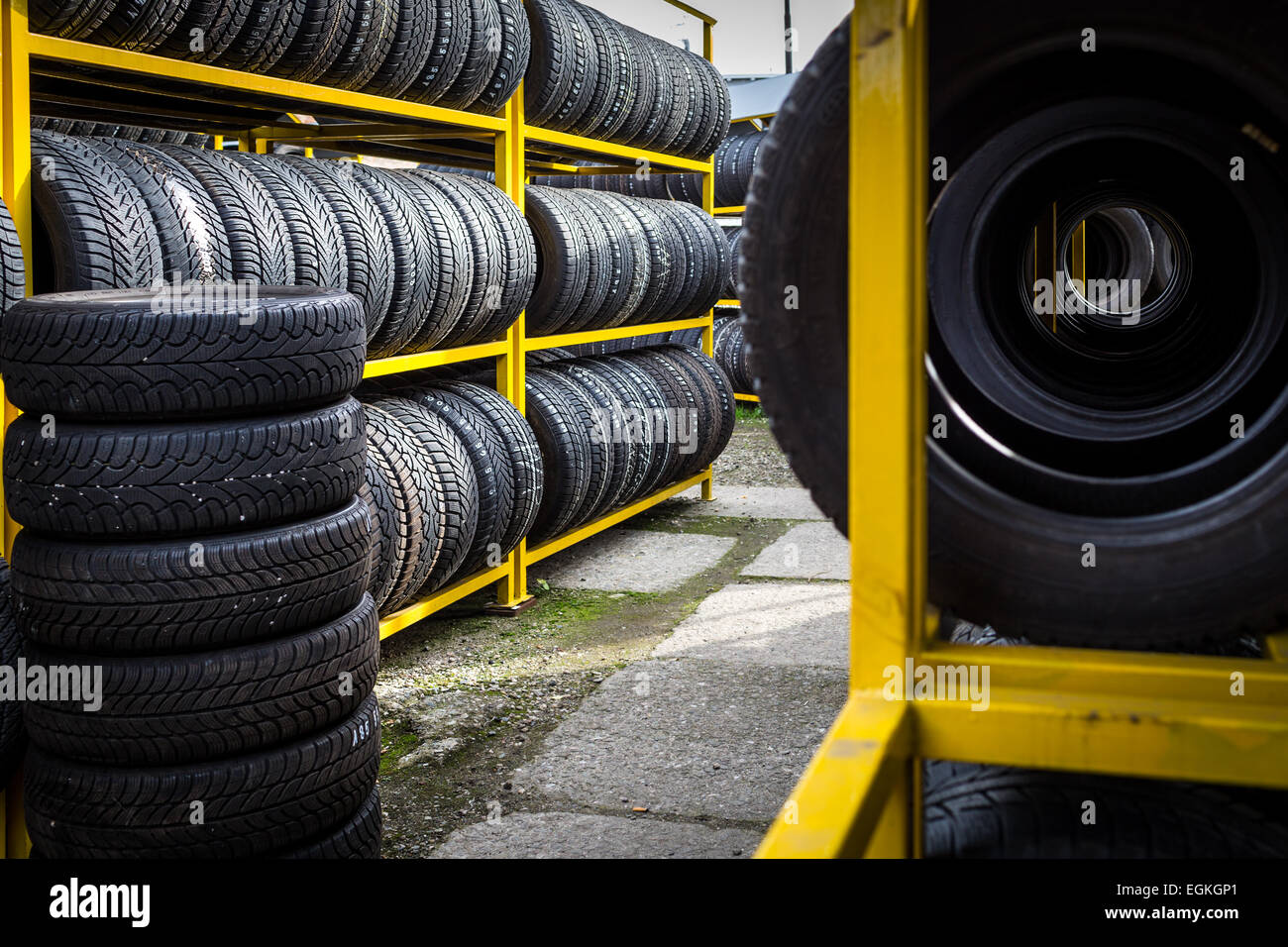 Tires for sale at a tire store Stock Photo - Alamy