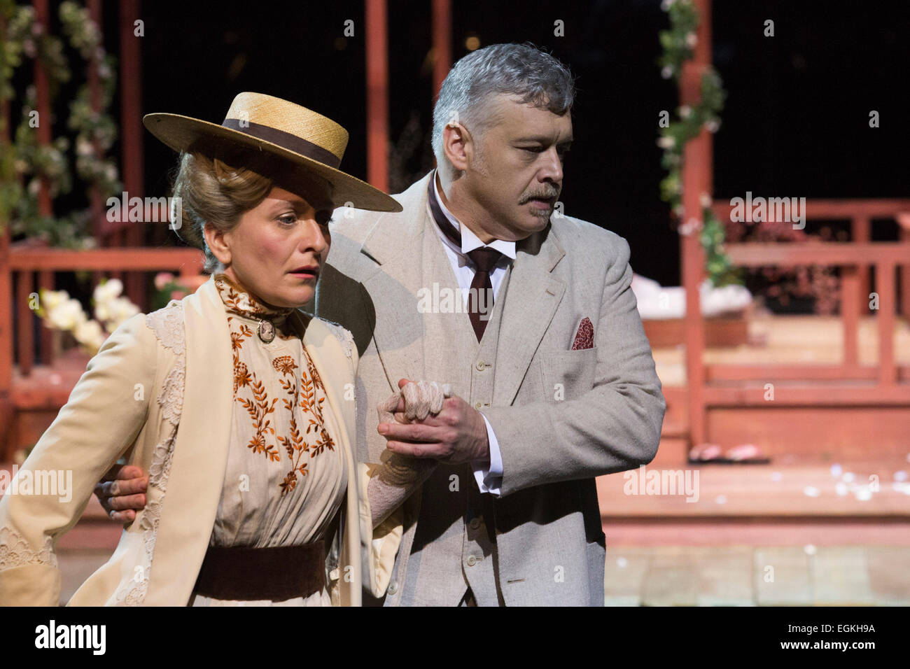 London, UK. 25 February 2015. Lise Christensen as Kate Pinkerton and ...