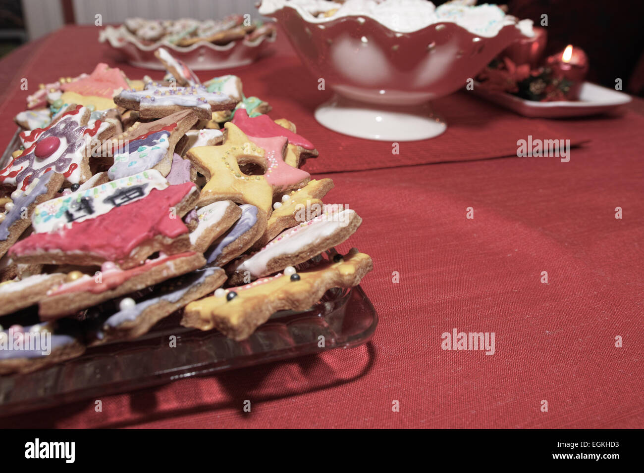 Beautifully decorated delicious gingerbread cakes Stock Photo - Alamy