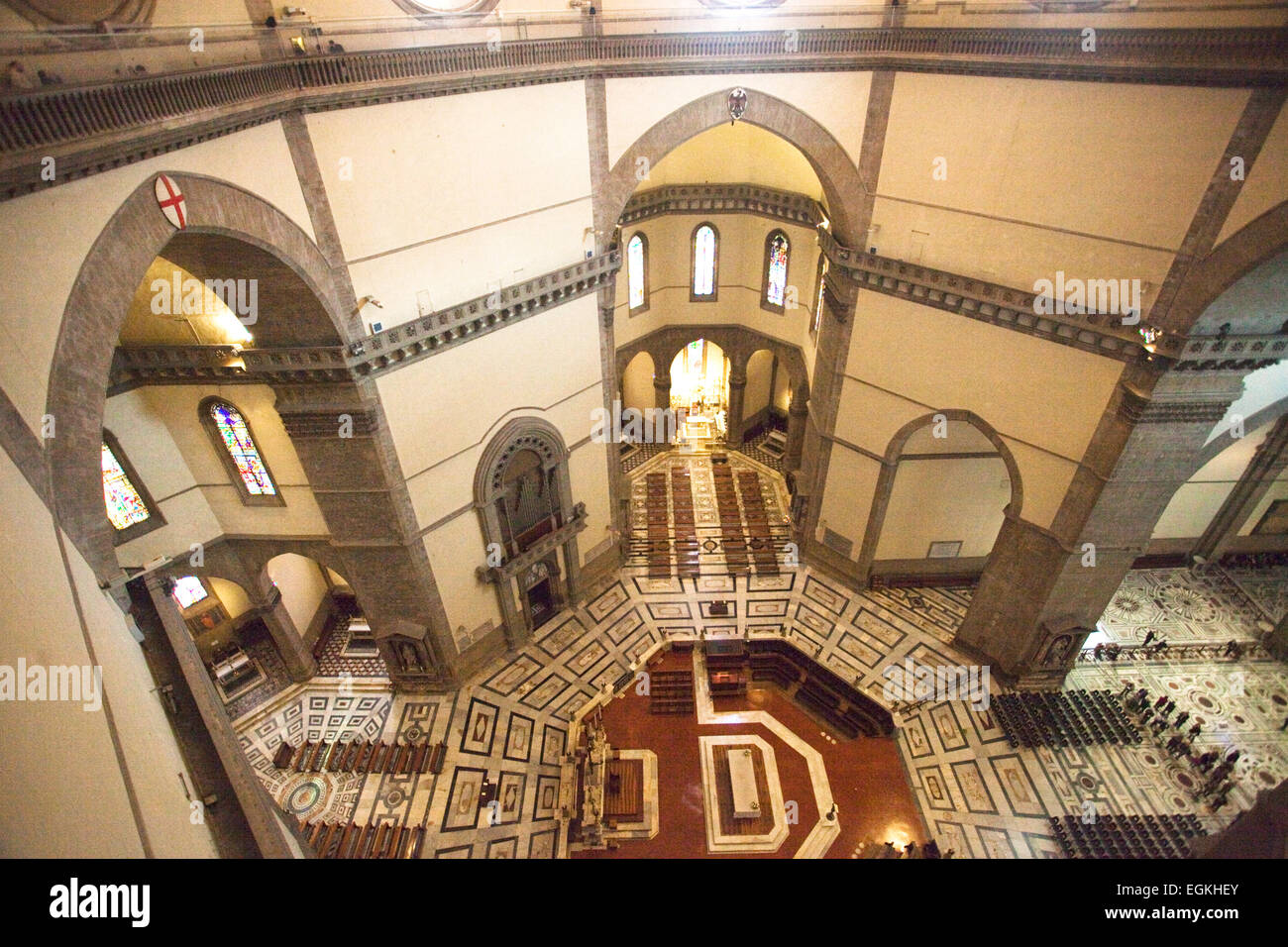 View from the dome in the cathedral. Duomo Santa Maria del Fiore. Most ...