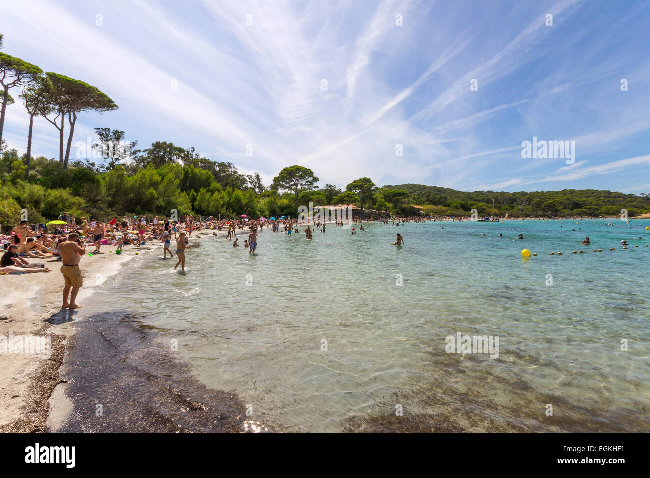 France, Cote d'Azur, Porquerolles Island, Notre-Dame beach Stock Photo ...