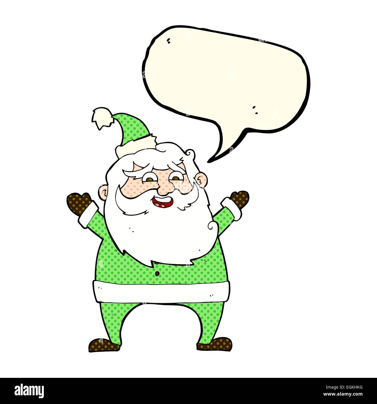 jolly santa cartoon with speech bubble Stock Vector Image & Art - Alamy