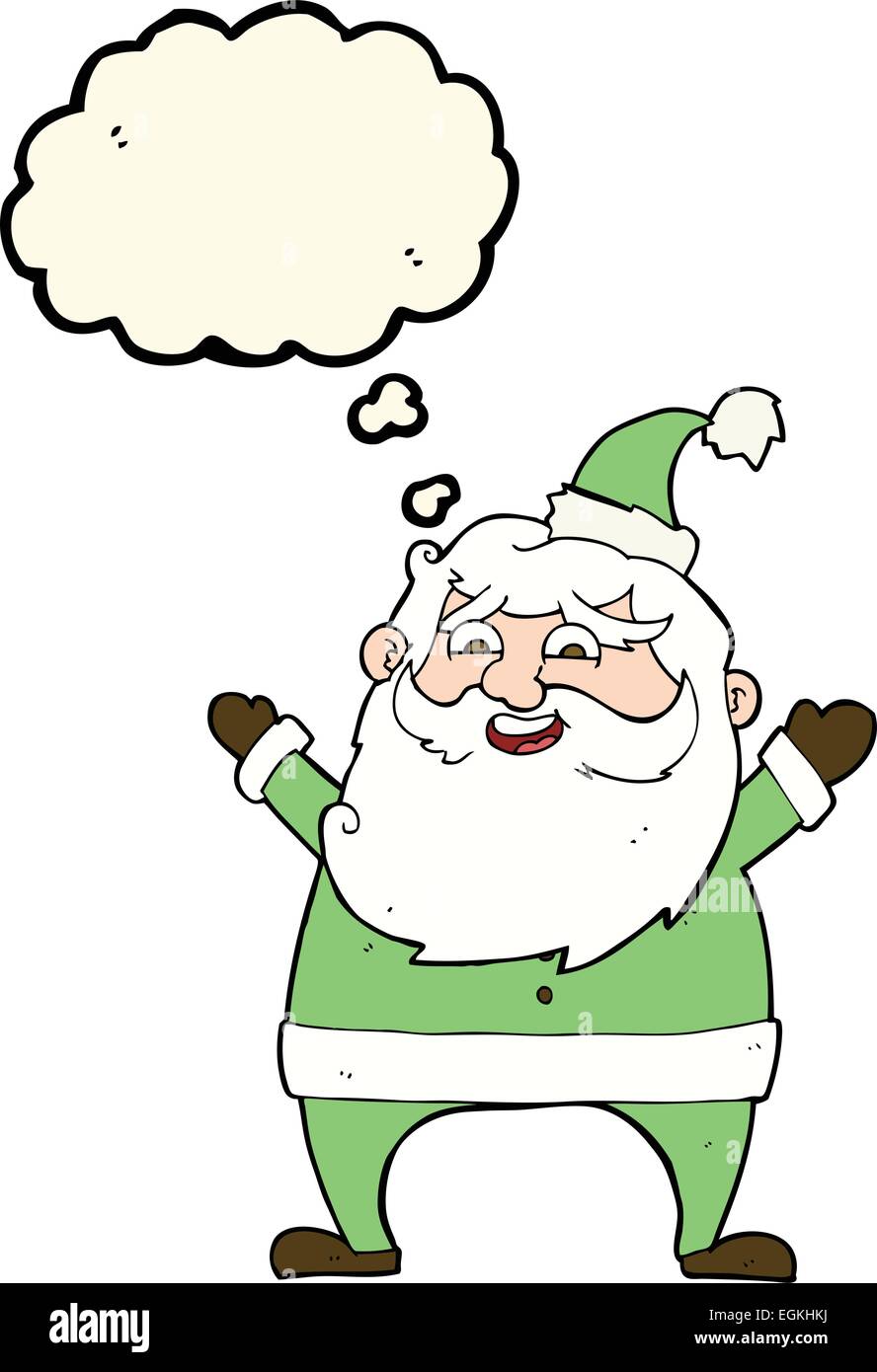 jolly santa cartoon with thought bubble Stock Vector Image & Art - Alamy