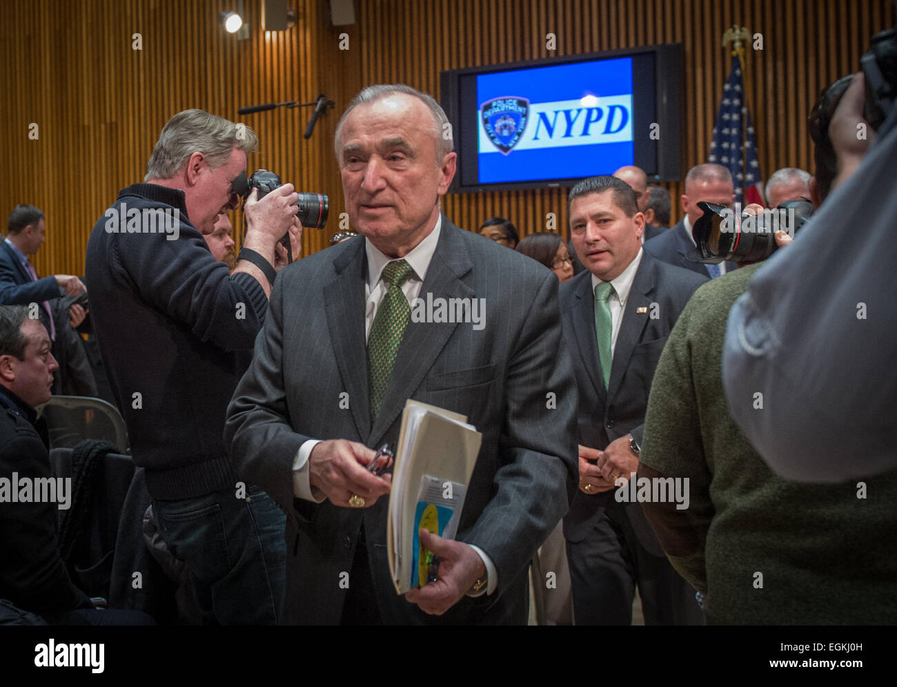 Manhattan, New York, USA. 25th Feb, 2015. NYPD Commissioner WILLIAM ...