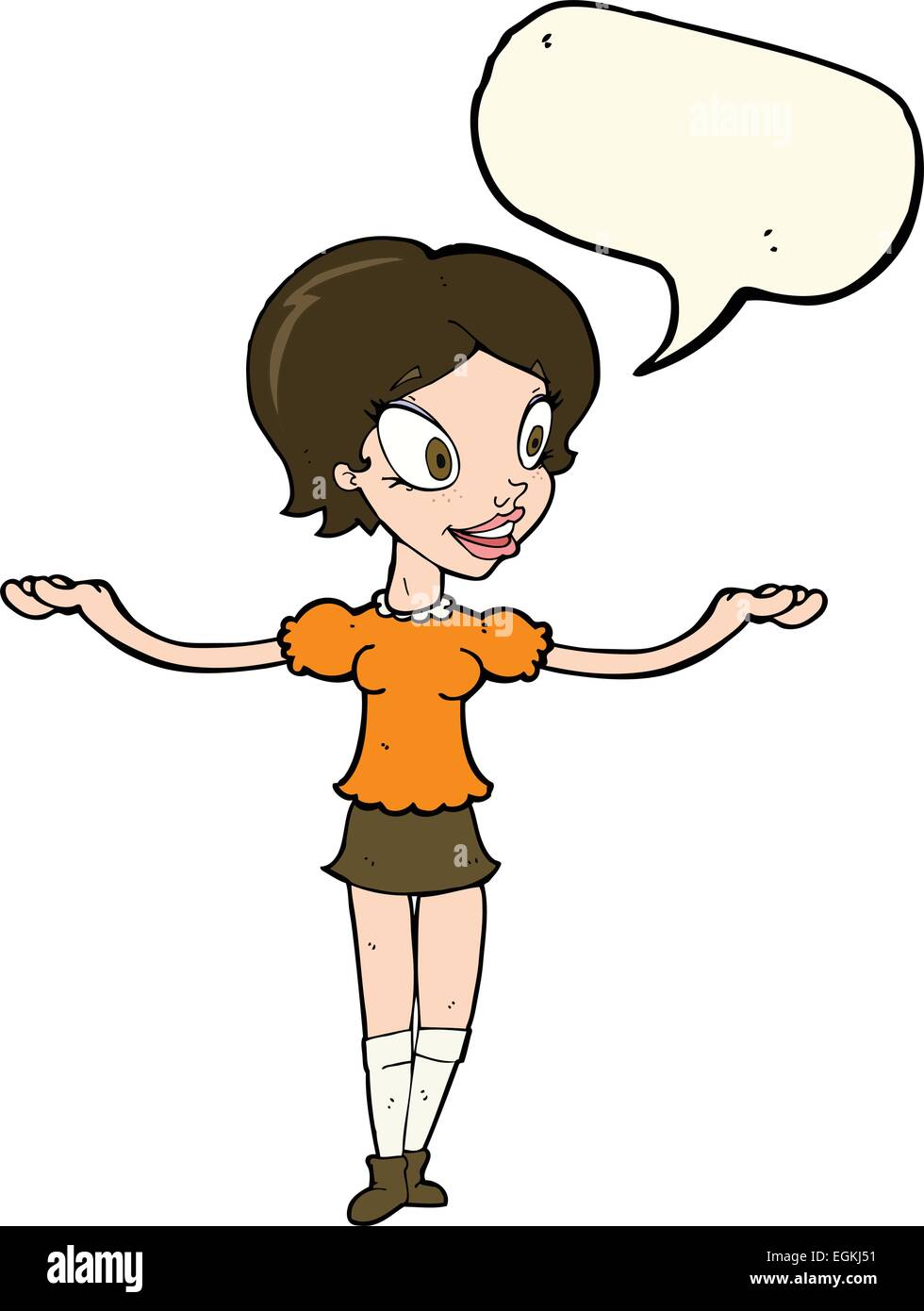 Cartoon woman arms wide hi-res stock photography and images - Alamy