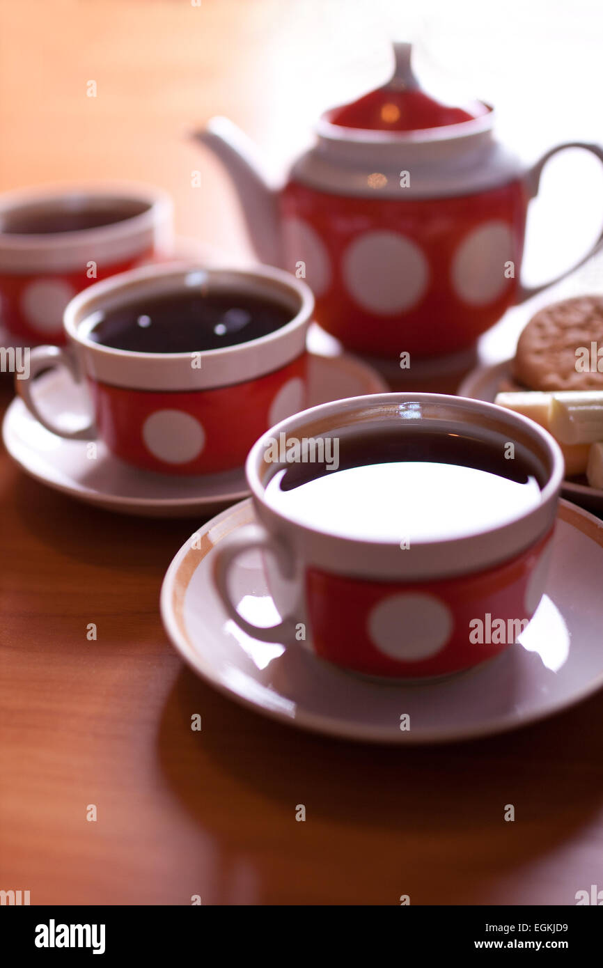 Three cups a tea hi-res stock photography and images - Alamy