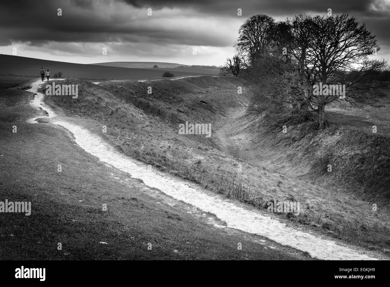 Winding stone footpath Black and White Stock Photos & Images - Alamy