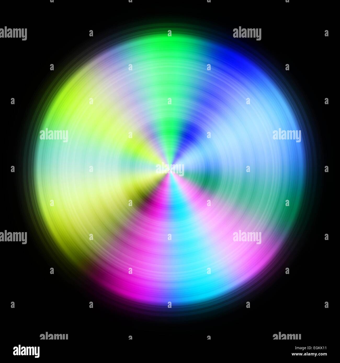 Colorful shiny disc with black background. Illustration Stock Photo - Alamy