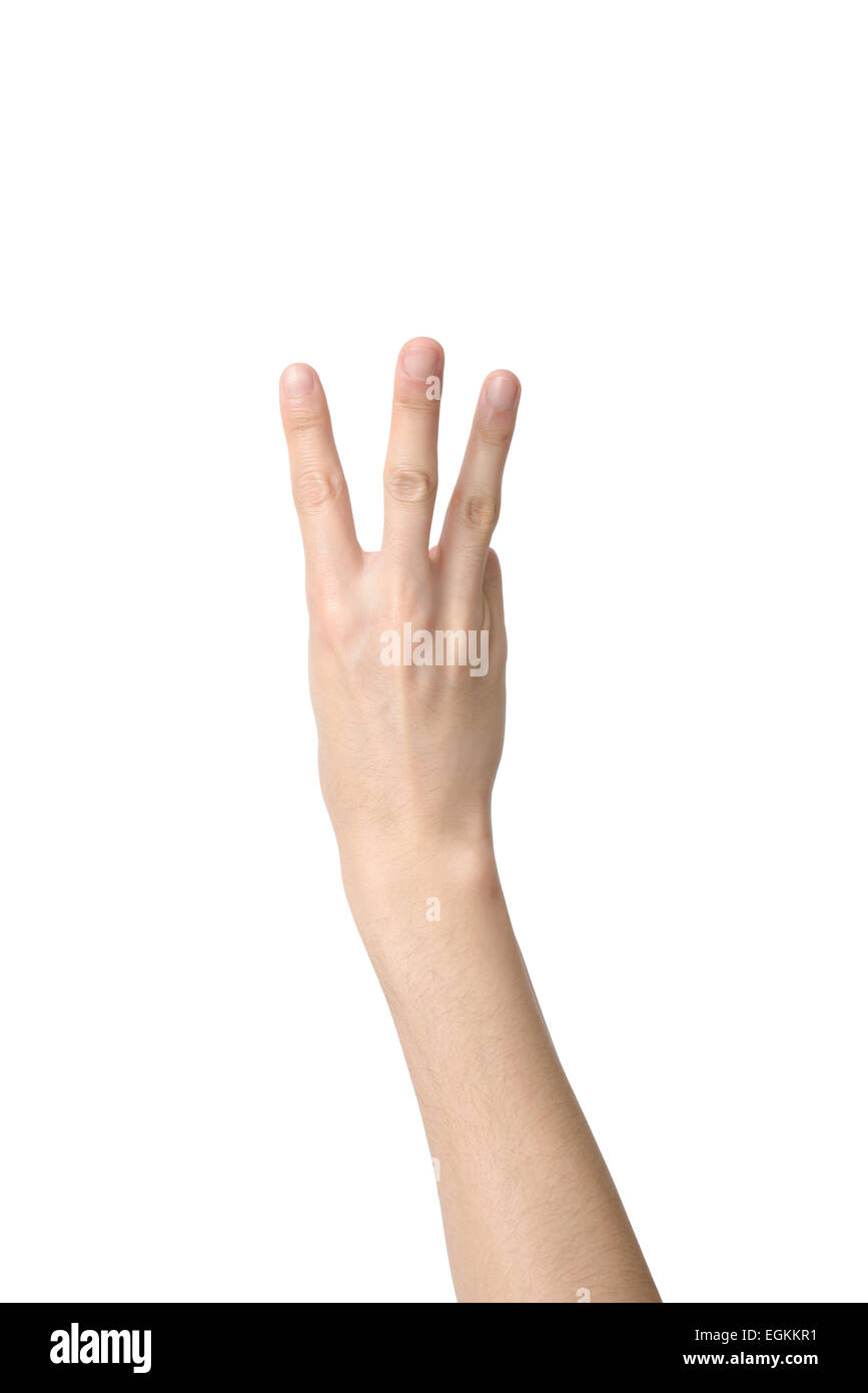 Three finger hand gesture hi-res stock photography and images - Alamy