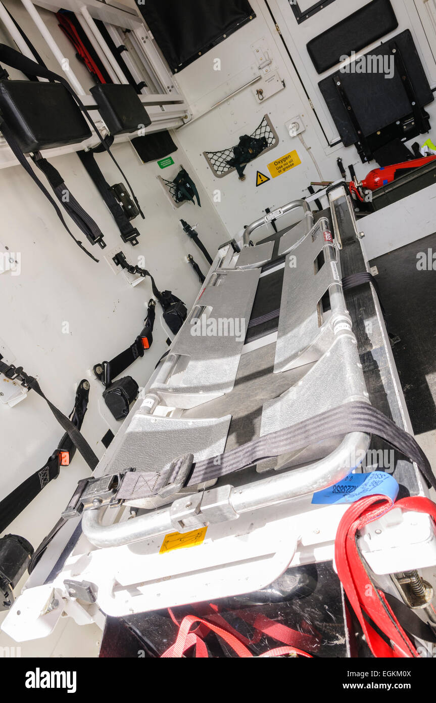 Stretcher inside a military ambulance and extraction vehicle Stock ...